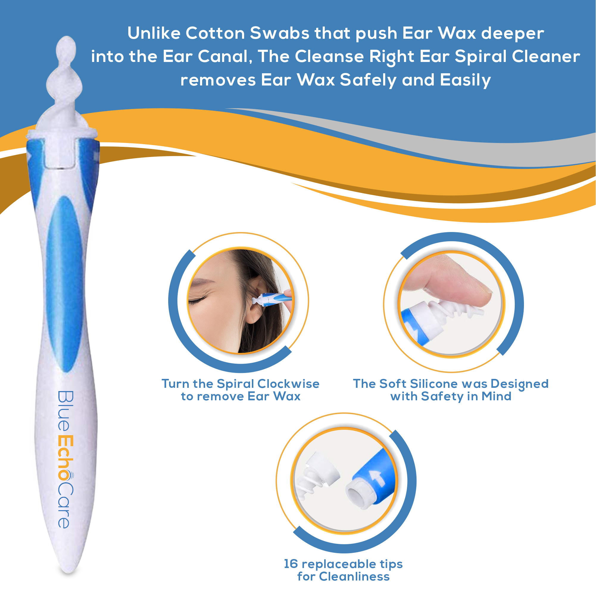 Cleanse Right – Ear Wax Removal Kit- Electronic Ear Wax Remover, Soft ...