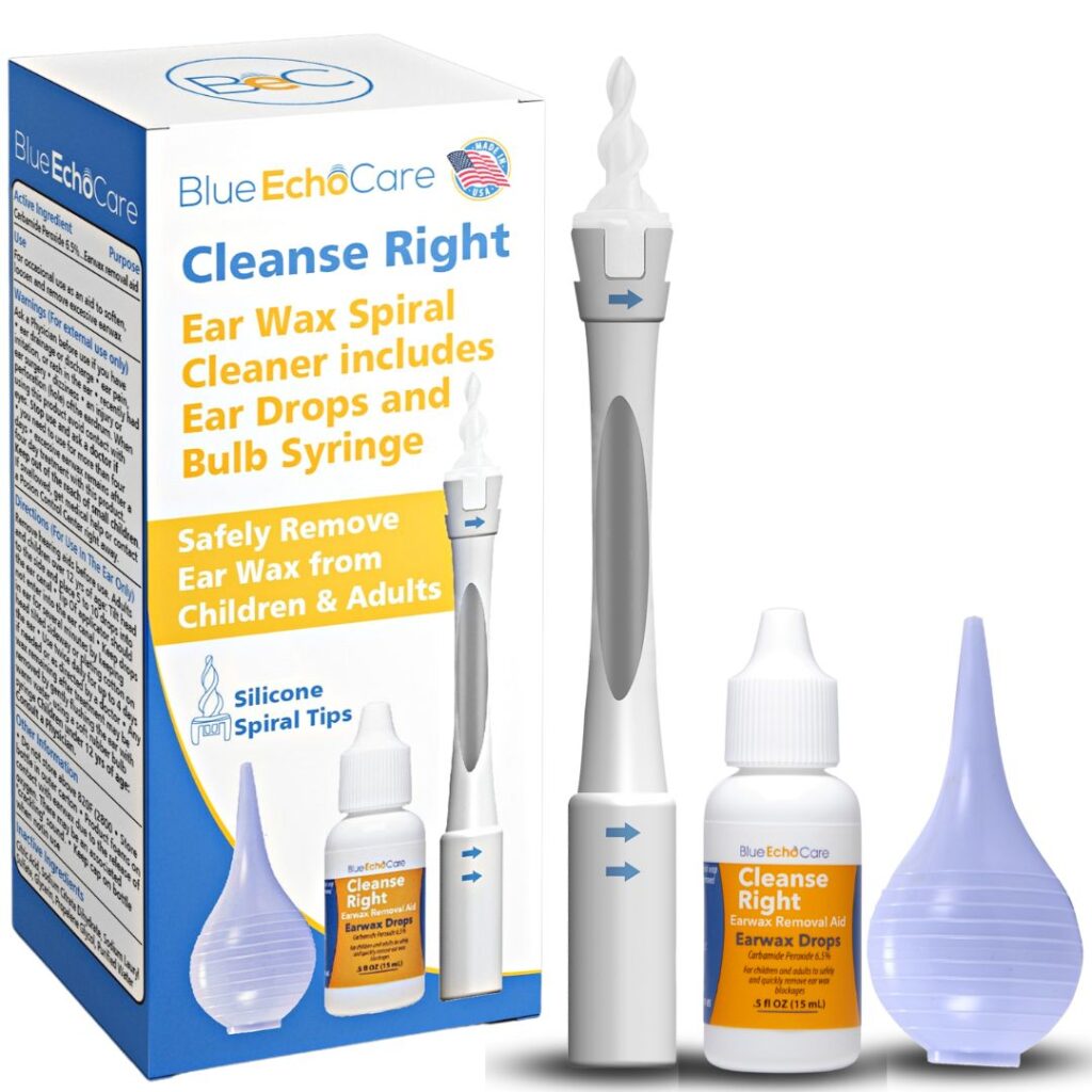 Cleanse Right – USA MADE Ear Spiral Ear Wax, Ear Drops and Bulb Syringe ...