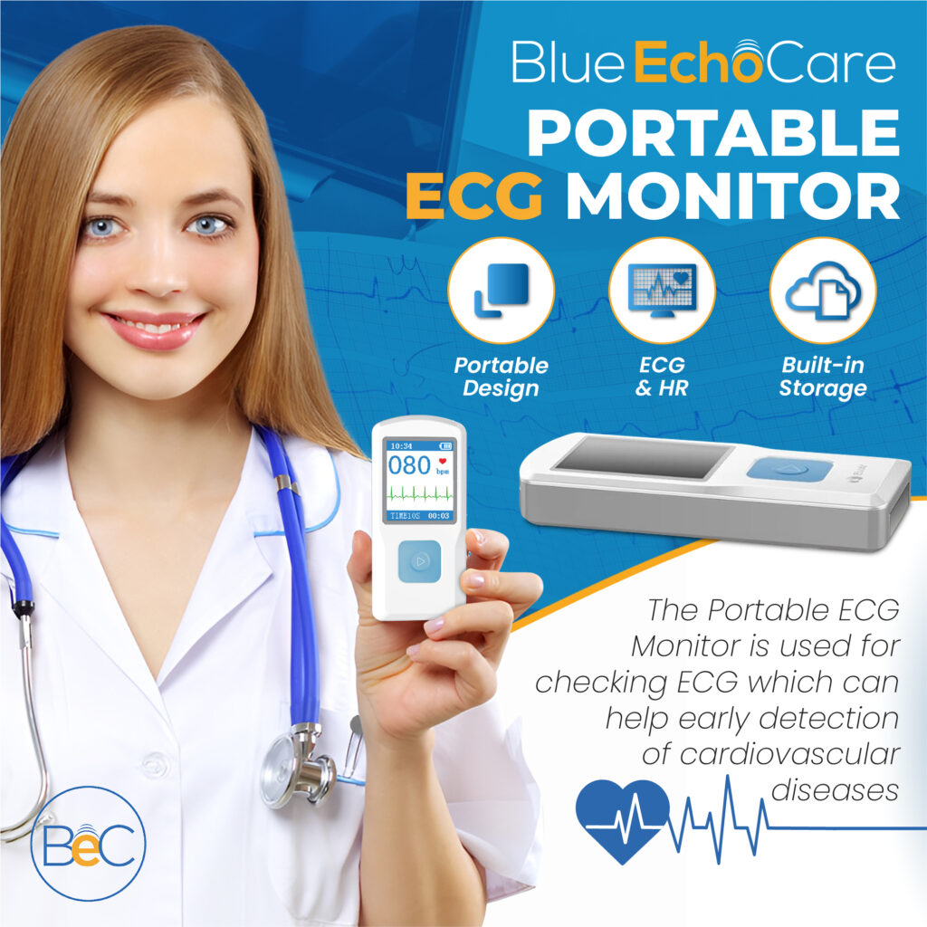 BeC Portable ECG Monitor – Blue Echo