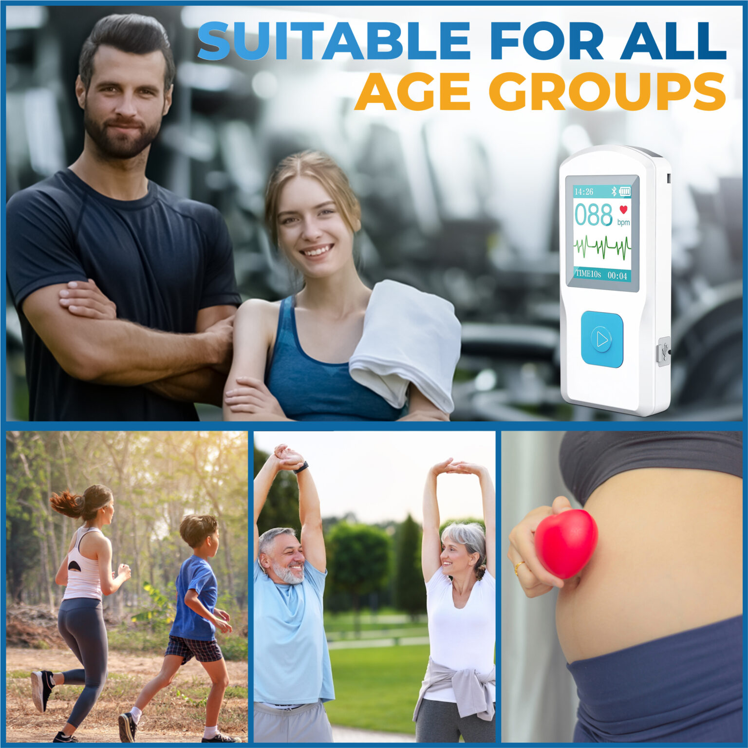 BeC Portable ECG Monitor – Blue Echo