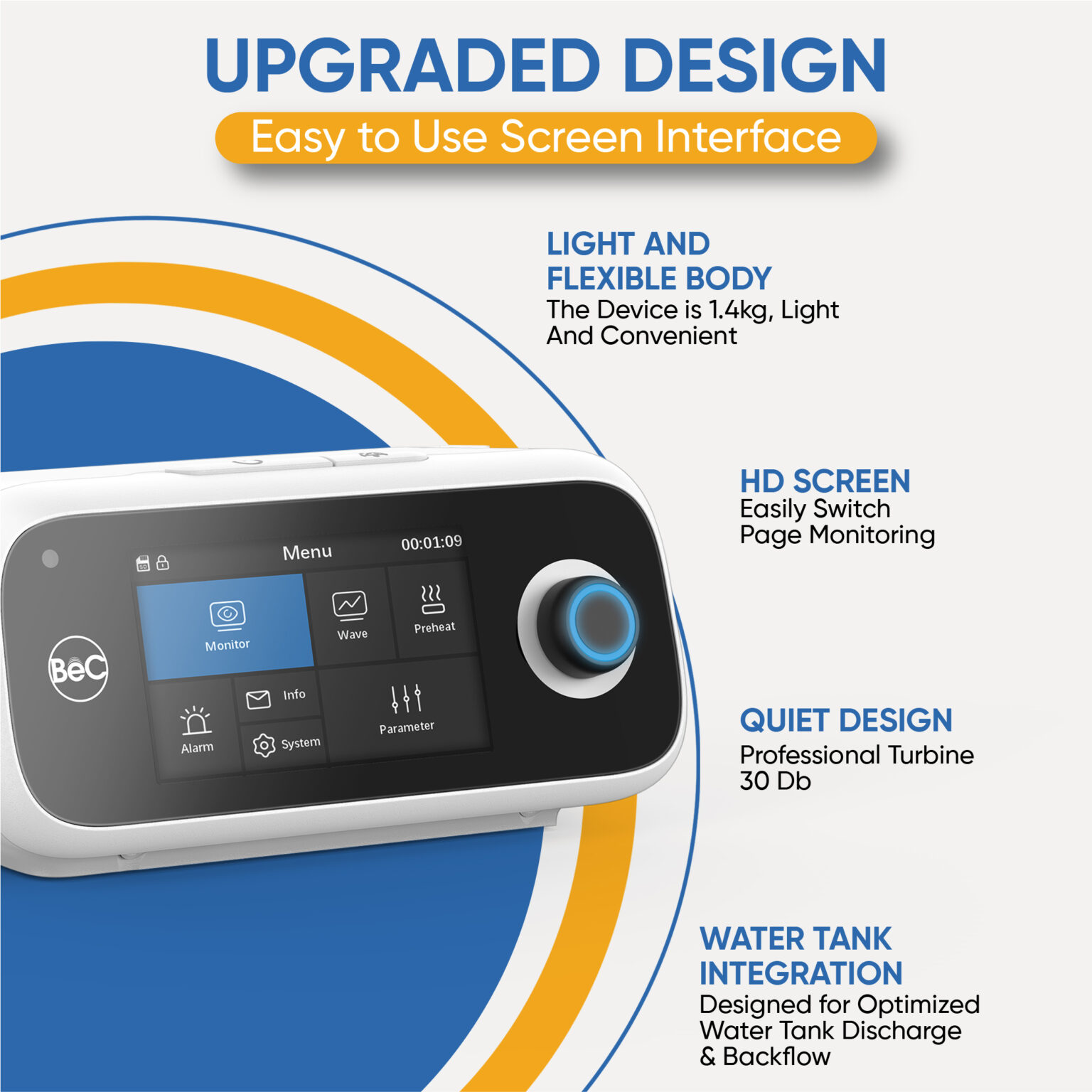 BeC CPAP Machine – Advanced Sleep Therapy Device with Whisper-Quiet ...